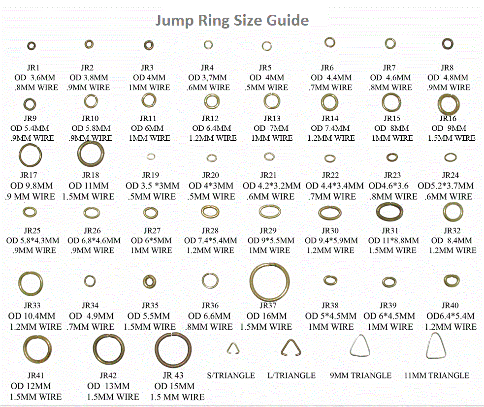 Jump Ring Size Chart 12 Gauge Shopping Jewelry Brass Jump Rings